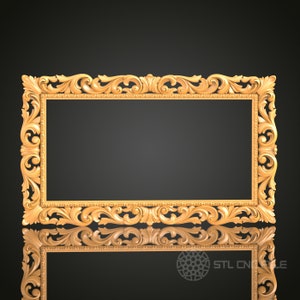 Victorian Style Rectangular Frame STL Model for CNC Router Engraver and ...
