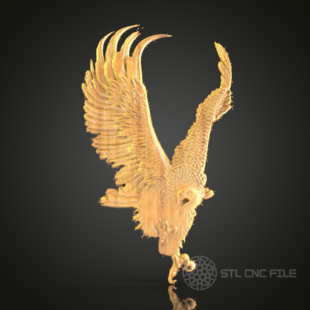 Majestic Eagle STL Model for CNC Router Engraver - Artcam, Aspire, Wood ...