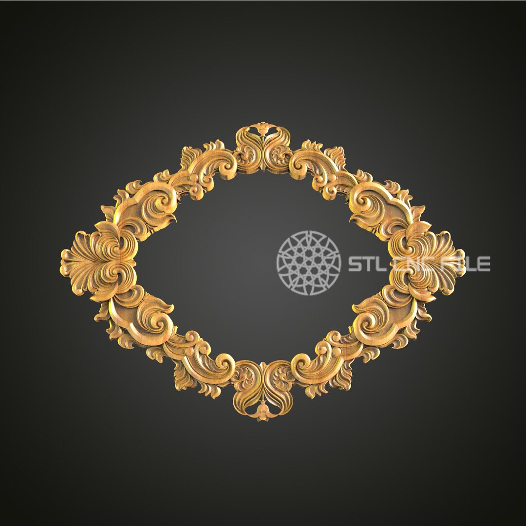 Regal Circular Baroque Frame STL - CNC Router File for Luxurious Decor ...
