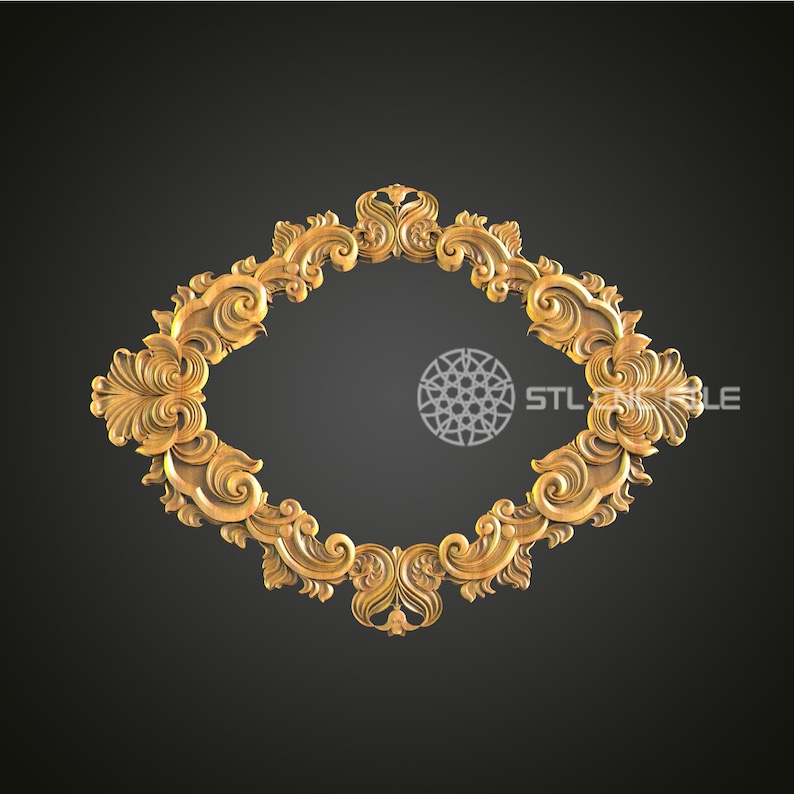 Regal Circular Baroque Frame STL - CNC Router File for Luxurious Decor ...