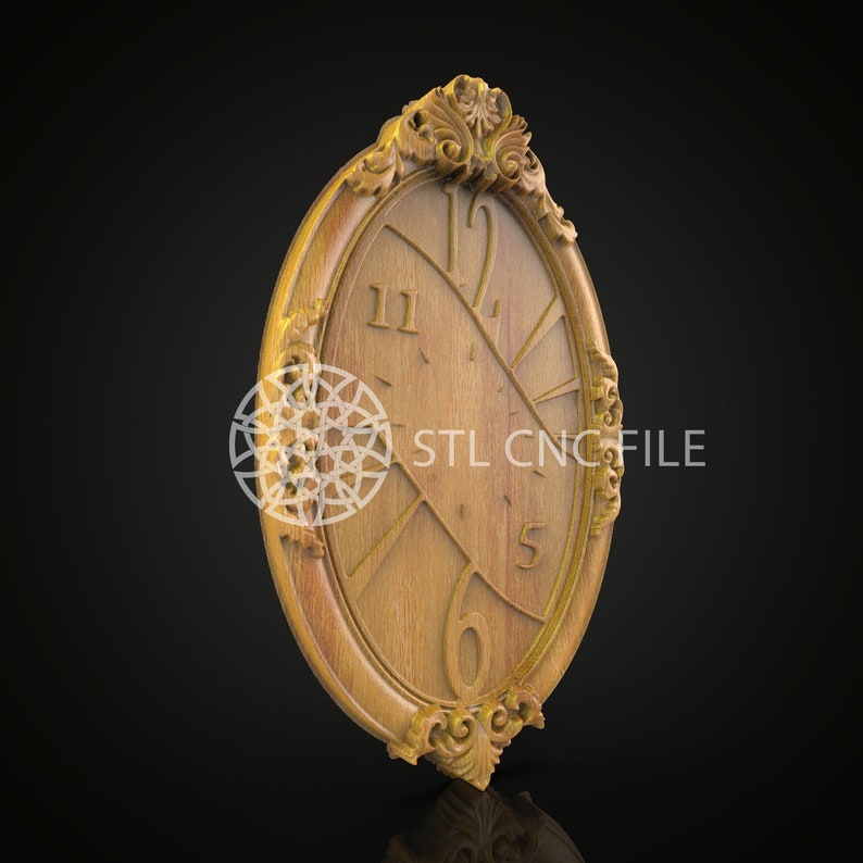 Vintage Oval Clock STL Model, CNC Router Engraving File, Elegant Wall ...