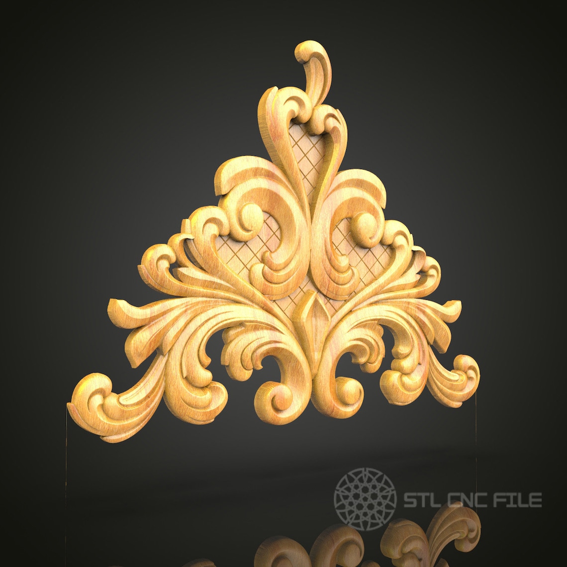 Grand Rococo Foliage Ornament STL Model, CNC Router Files for Artistic ...