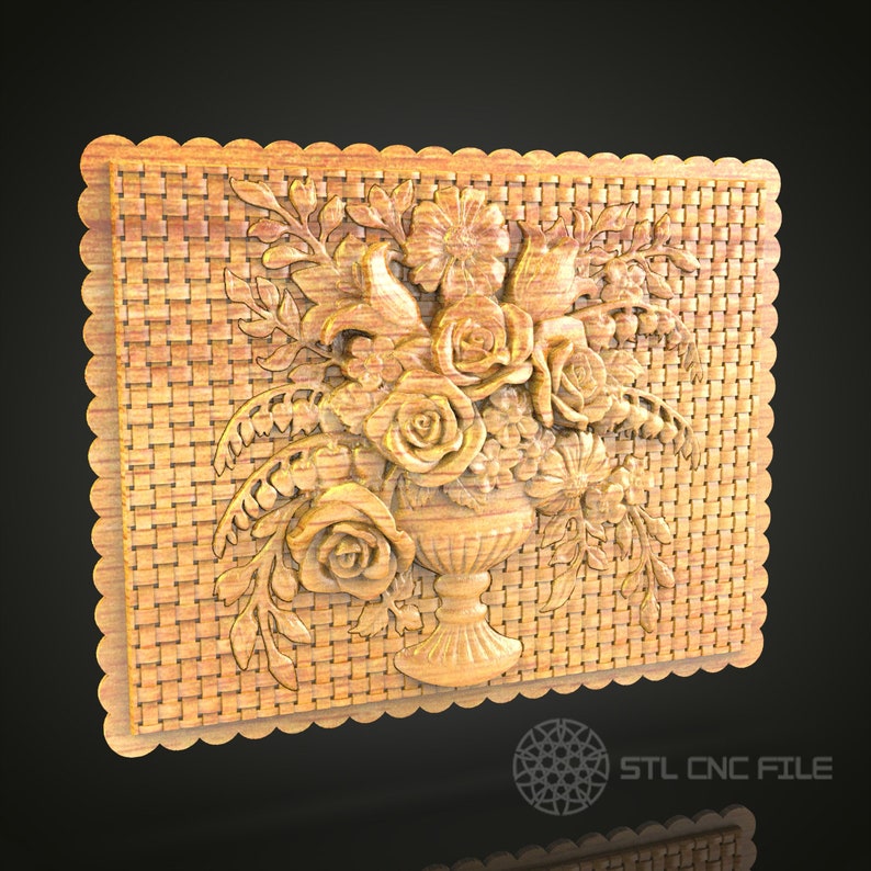 Floral Bouquet 3D STL Model - CNC Router File for Classic Wood Carving ...