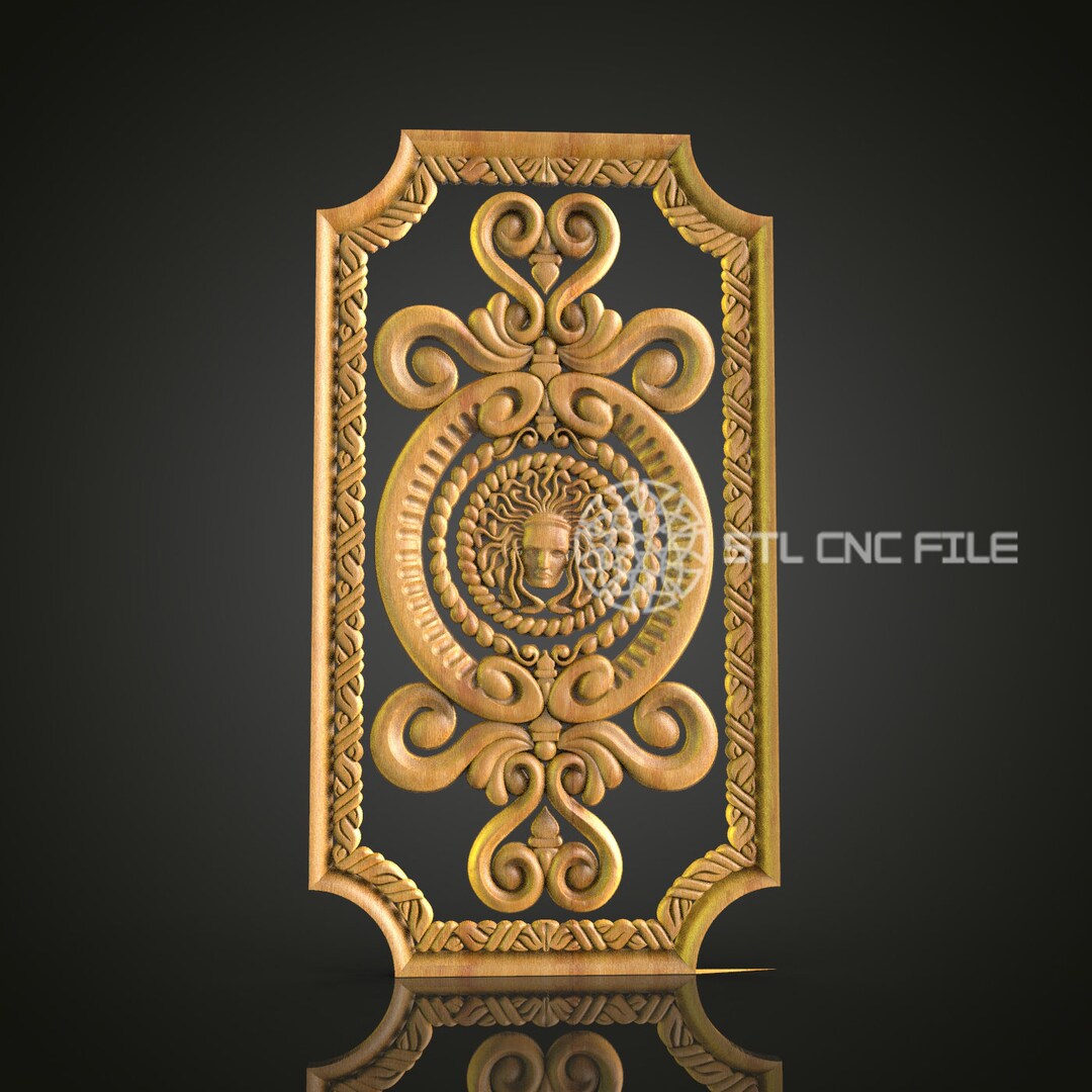 Medusa Scrollwork Wall Art - CNC Router STL Model, Mythological Decor ...
