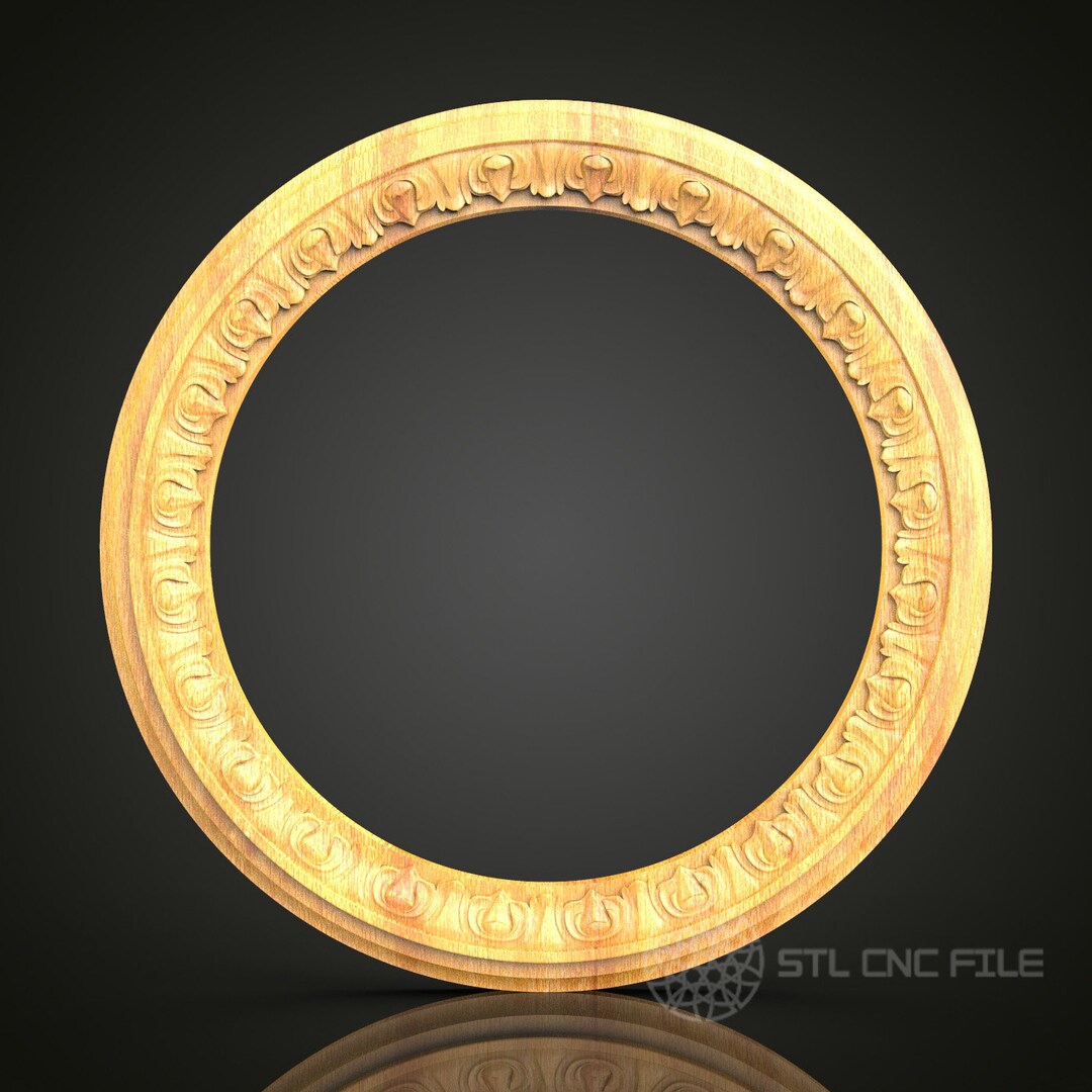Ornamental Round Frame STL Model for CNC Router, Artcam Aspire Files ...