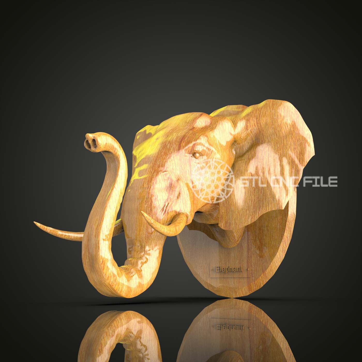 Majestic Tusker - Elephant Head STL Model, CNC Wood Carving, Artcam ...
