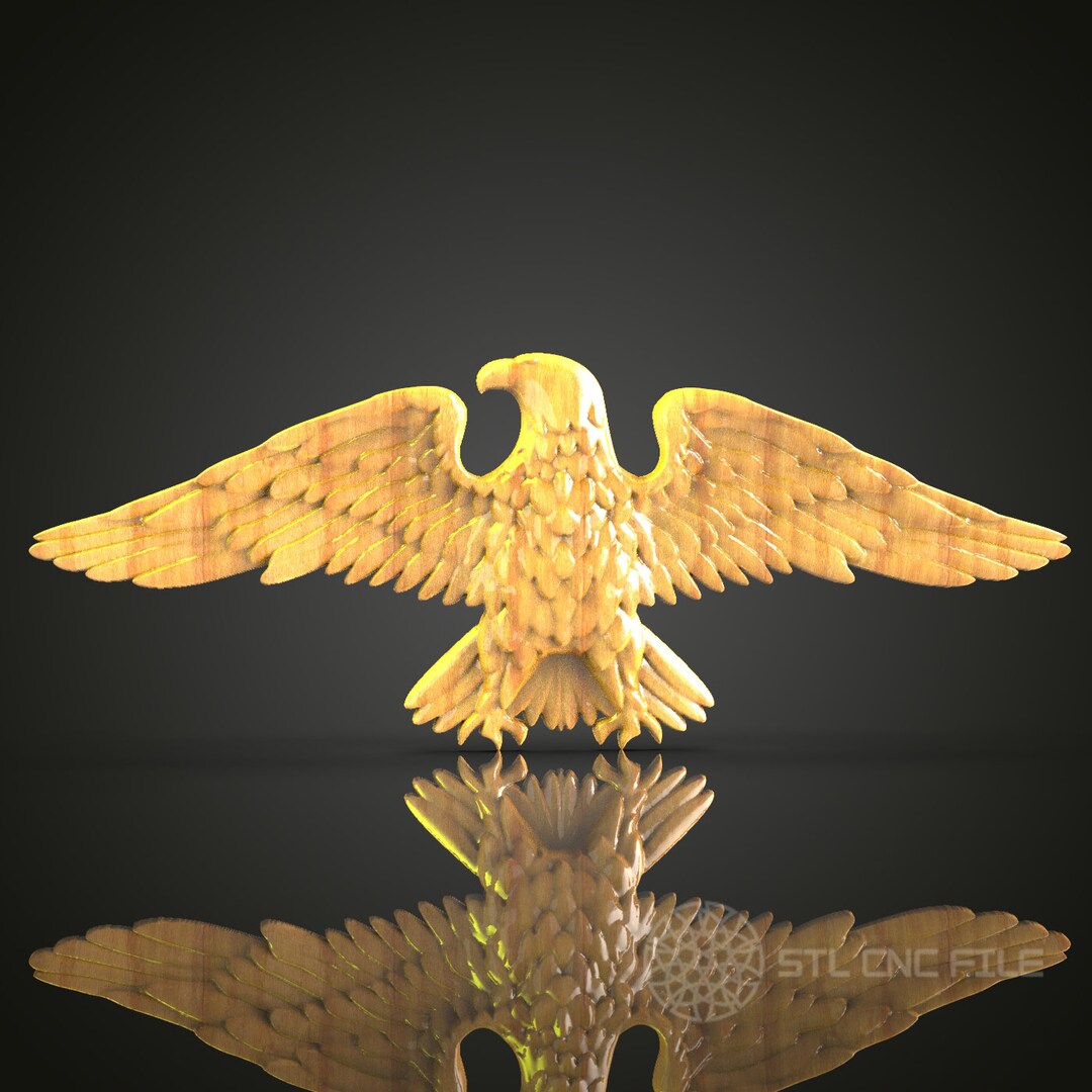 Spread Wing Eagle STL Model: CNC Carving File for Wood Art - Etsy
