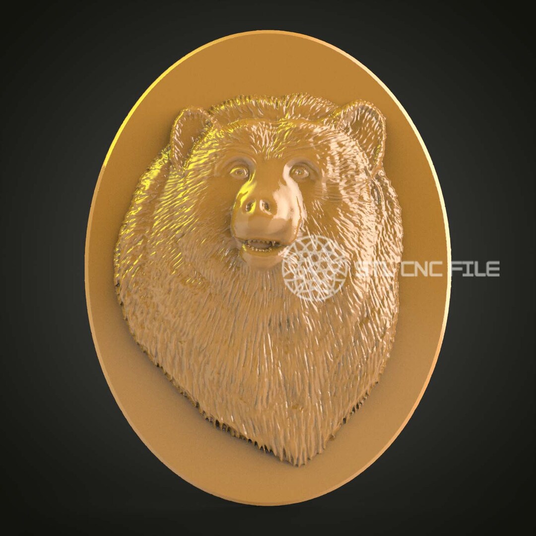 Grinning Bear 3D Relief STL Model for CNC Router Engraving, Artcam ...