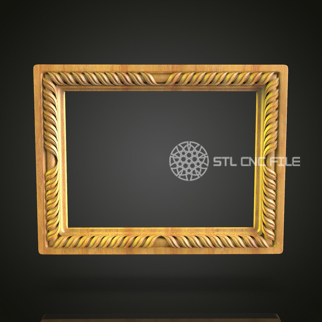 Twisted Rope Design Rectangular Frame 3D Model for CNC - Artcam, Aspire ...