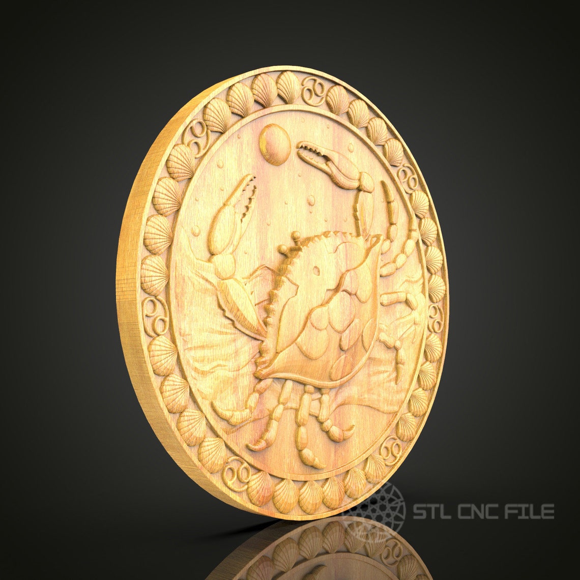 Cancer Zodiac Wood Carving: CNC Engraved Astrological Wall Art - Etsy