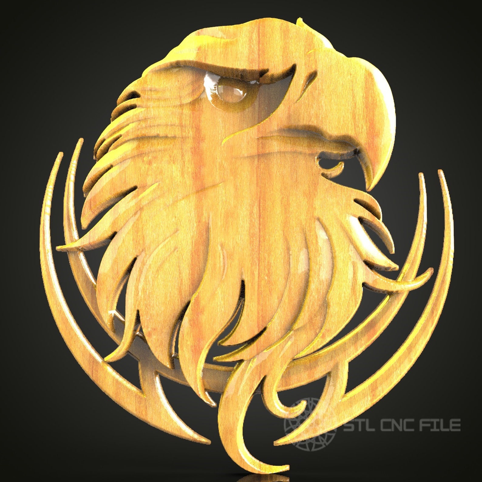 Eagle Emblem STL Model for CNC Routers, Artcam Aspire Wood Carving ...