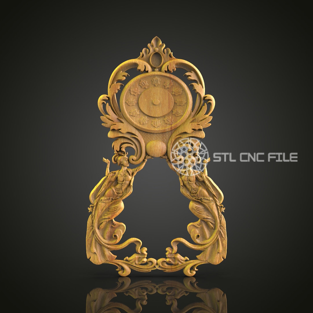 Baroque Style Clock Frame STL Model, 3D CNC Router Engraving File ...