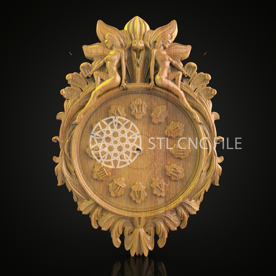 Mystical Fairies Clock STL Model, Engraving CNC Router Files, Artcam ...