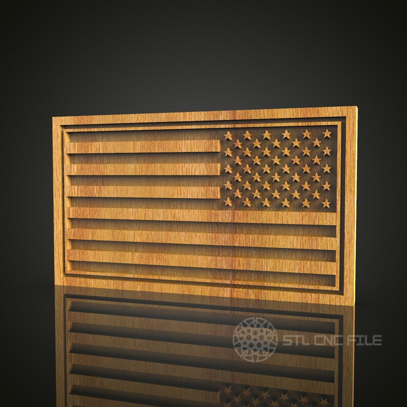 Intricate American Flag STL Model for CNC Router Engraver, Wall Decor ...