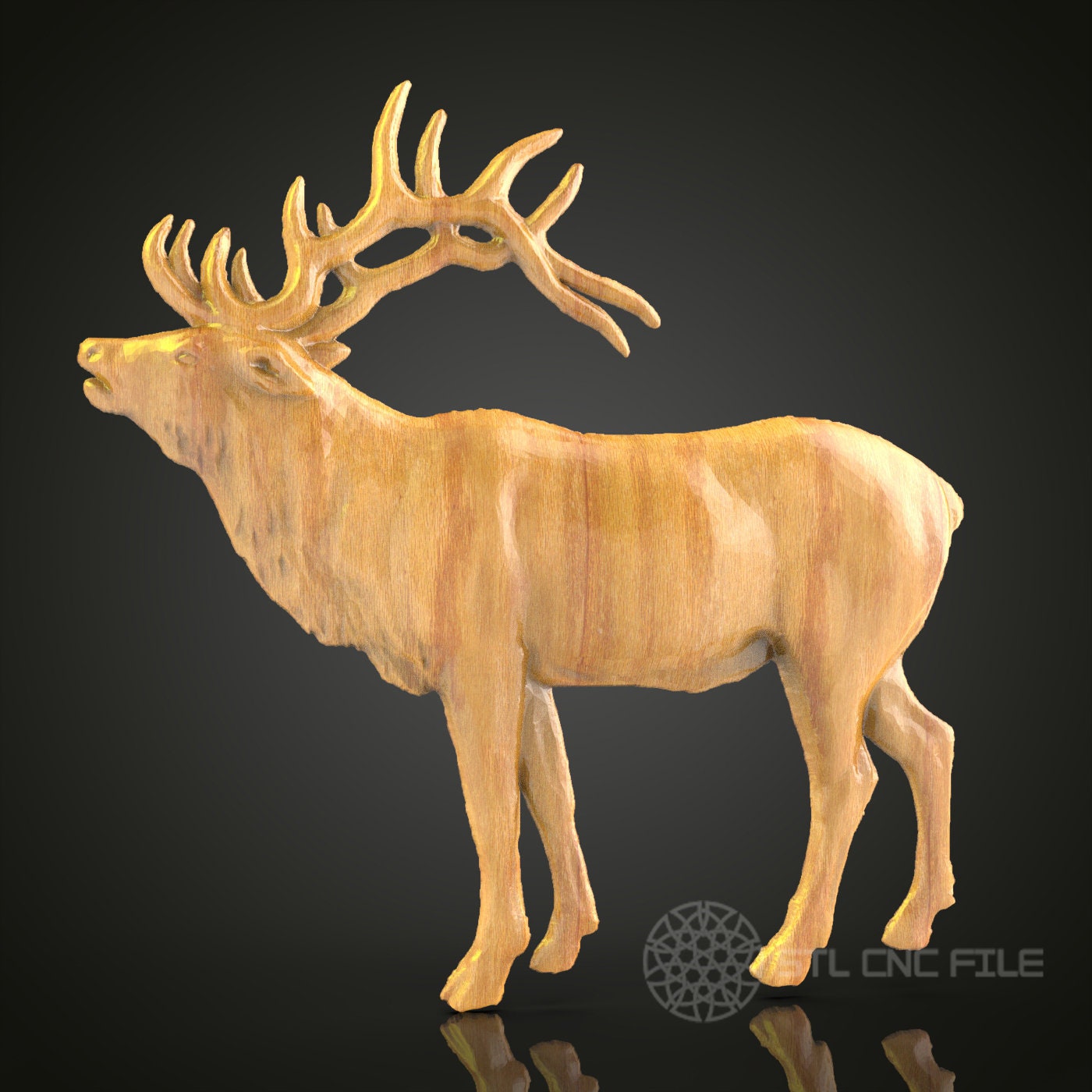 Elegant Stag in Repose – CNC Router STL Model for Majestic Wood Art - Etsy