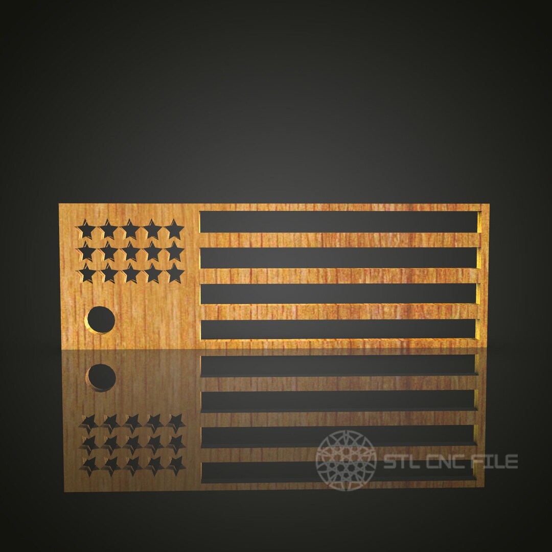 Minimalist American Flag STL Model for CNC Router Engraver, Wall Decor ...
