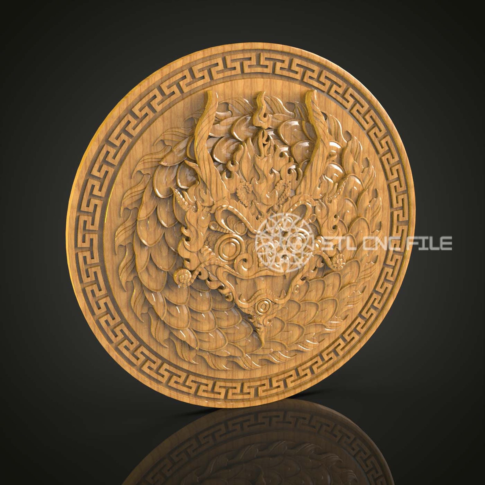 Phoenix Rebirth STL Model for CNC, Mythical Bird Carving File, Artcam ...