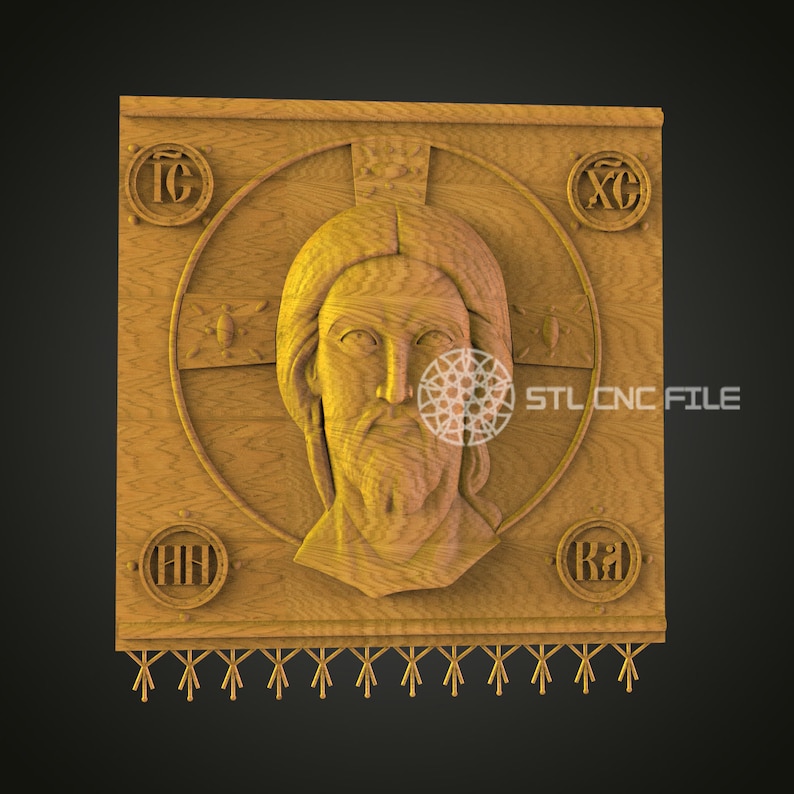 Christ Icon CNC STL File - 3D Printable Religious Symbol for Artcam ...
