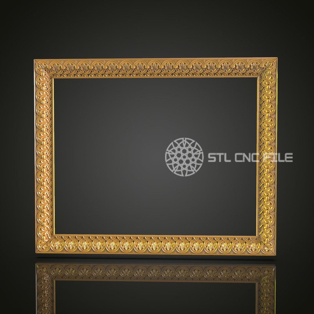 Simple Elegant Floral Border Frame 3D Model for CNC - Artcam, Aspire ...