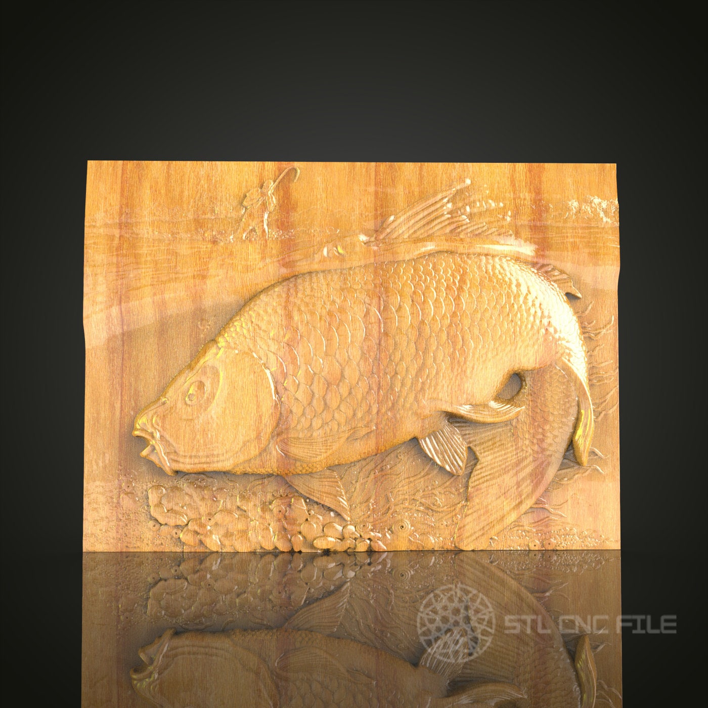 Realistic Fish 3D STL Model for CNC Router - Detailed Wood Wall Art ...