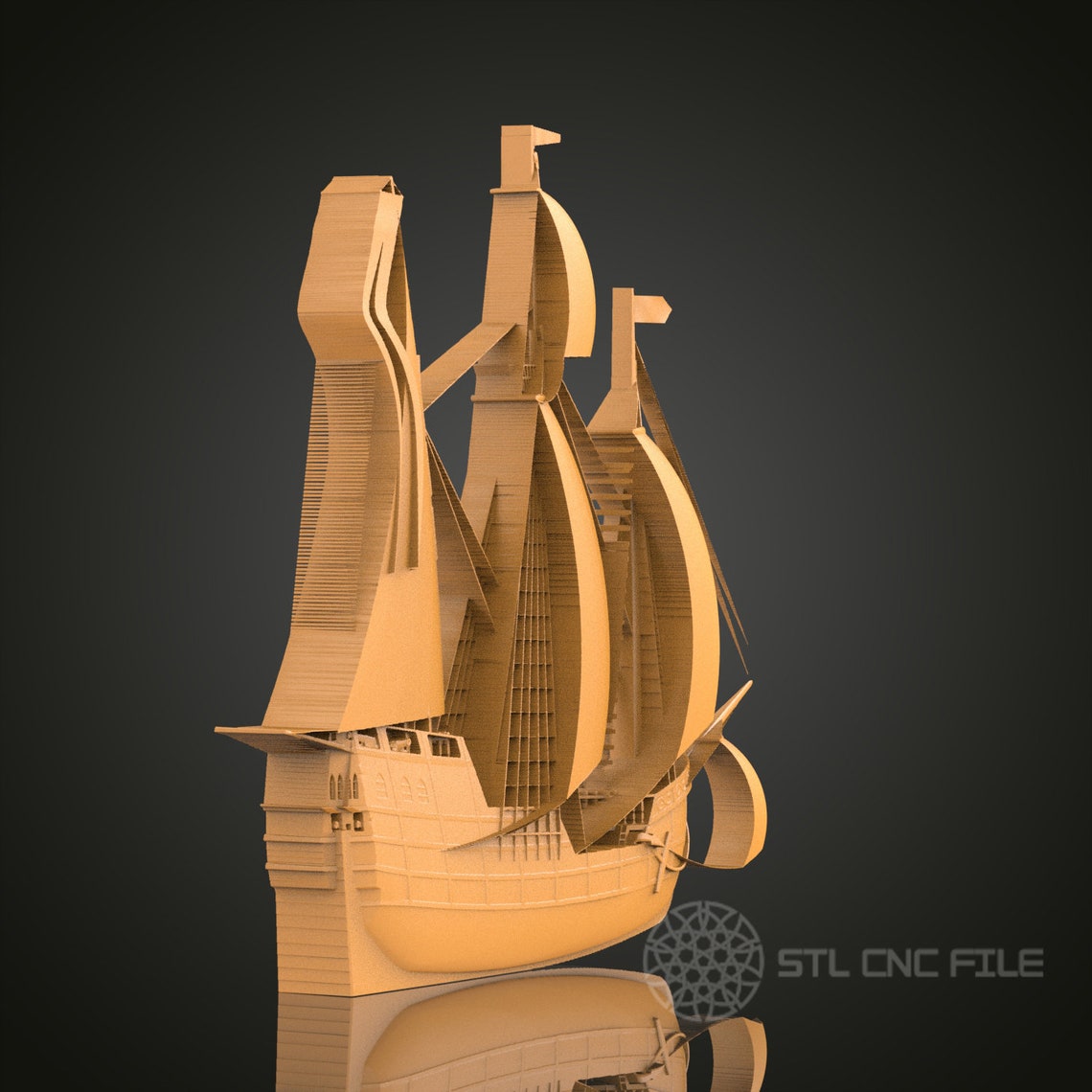 3D Ship Model STL File for CNC Router & 3D Printer - Etsy