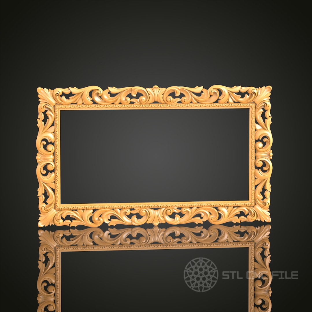 Intricate Rectangular 3D Frame STL Model for CNC Router Engraver ...