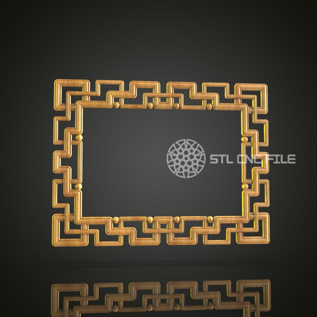Modern Geometric Mirror Frame STL File, CNC Router Ready for Stylish ...