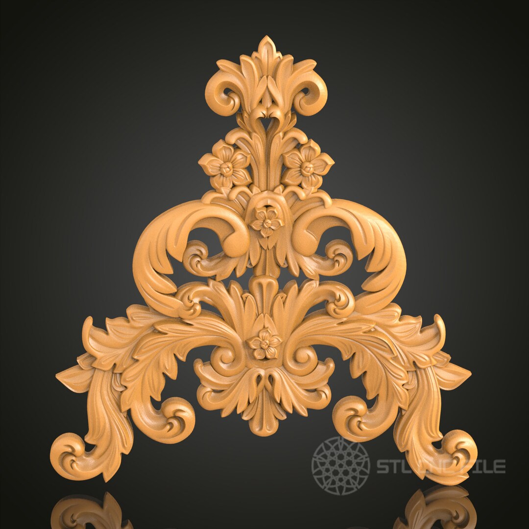 Ornate Decorative Element - STL Model for CNC and 3D Printing - Etsy