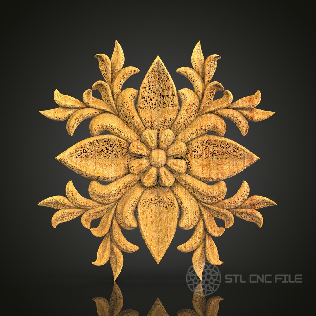 Ornate Floral Medallion STL Model for CNC Router, Compatible With ...