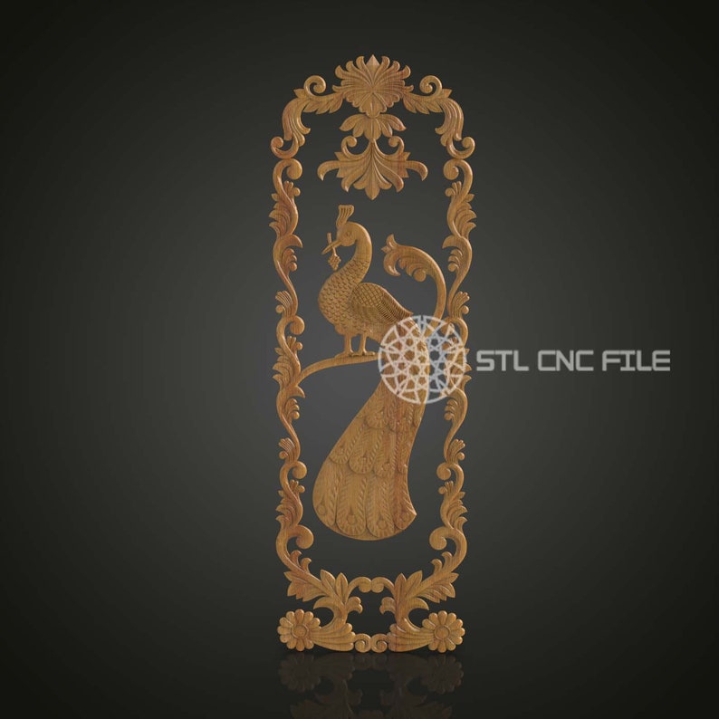 Peacock Elegance - 3D STL Model, CNC Router File, Artcam/aspire Design ...