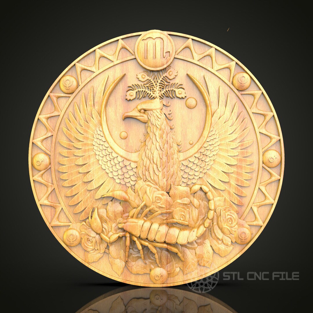 Scorpio Zodiac Wood Carving - CNC Engraved Scorpio Wall Art, Mystical ...