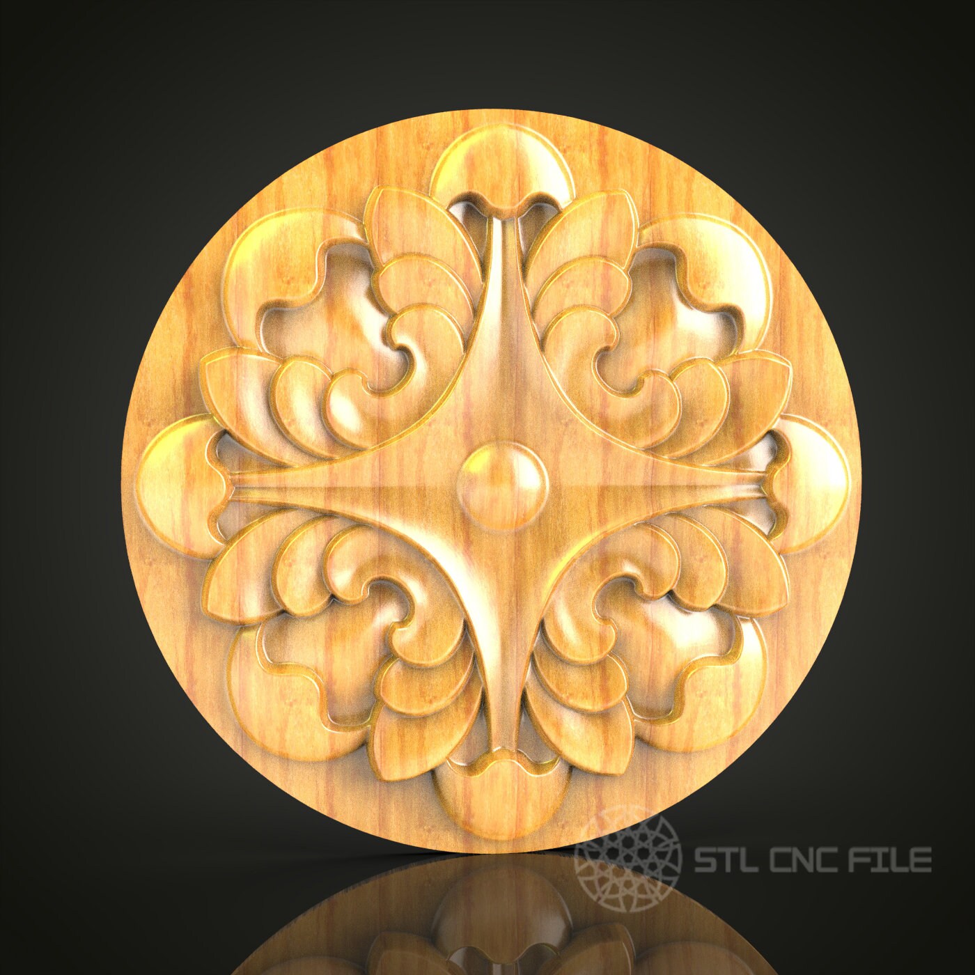 Renaissance Round STL Model for CNC Router, Compatible With Artcam ...