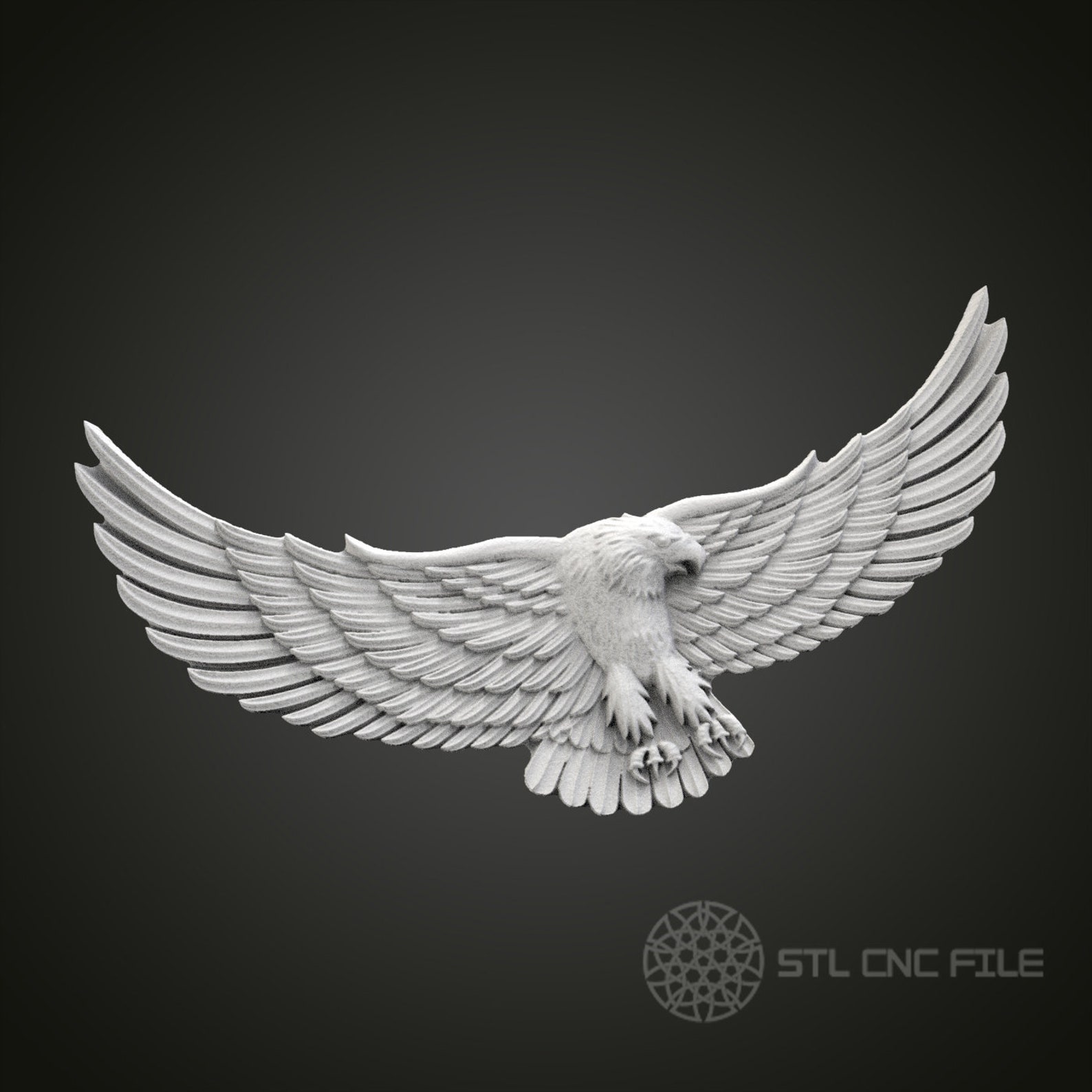 Majestic Eagle in Flight STL Model for CNC Router Engraver, Artcam ...
