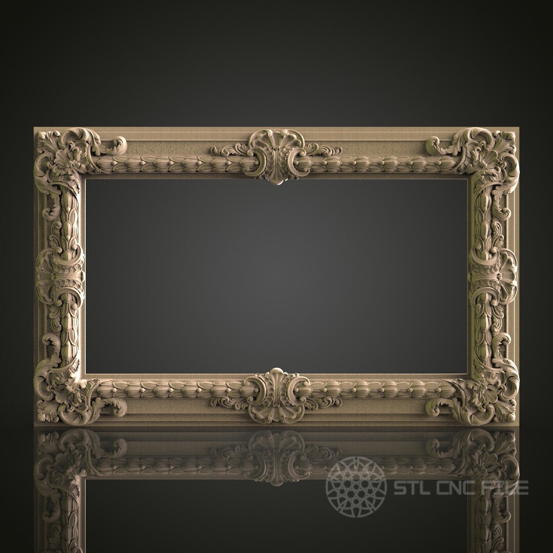 Baroque Style Rectangular Frame for CNC and 3D Printing - STL File - Etsy