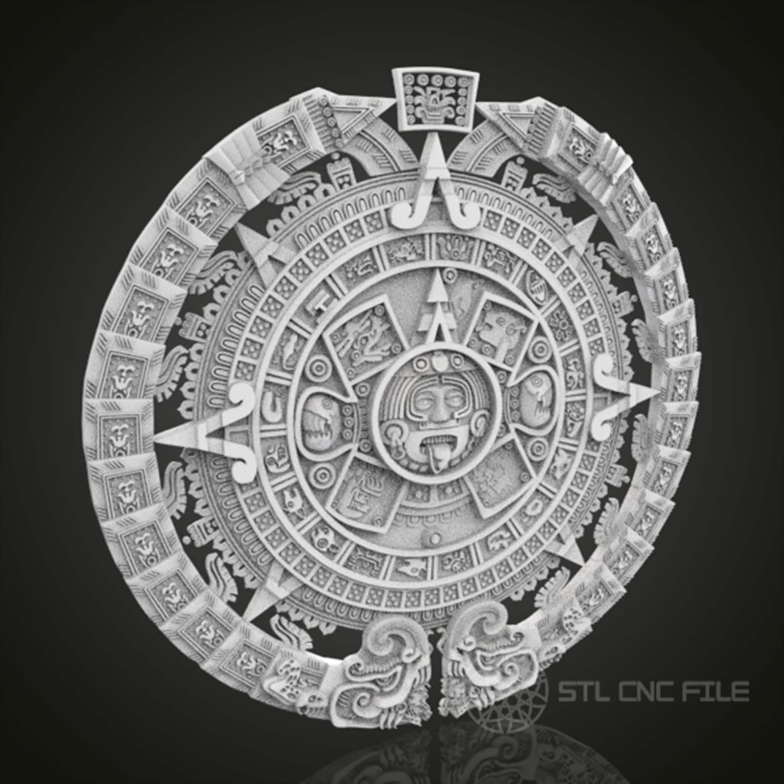 Mayan Calendar Relief | STL Model for CNC Router, 3D Printer | Aspire ...
