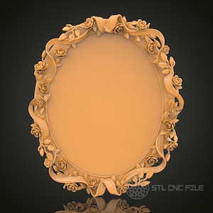 Floral Oval Frame STL Model: CNC Router & 3D Printer (digital Download ...