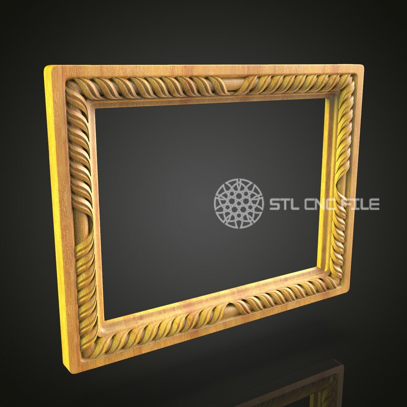 Twisted Rope Design Rectangular Frame 3D Model for CNC Artcam, Aspire ...