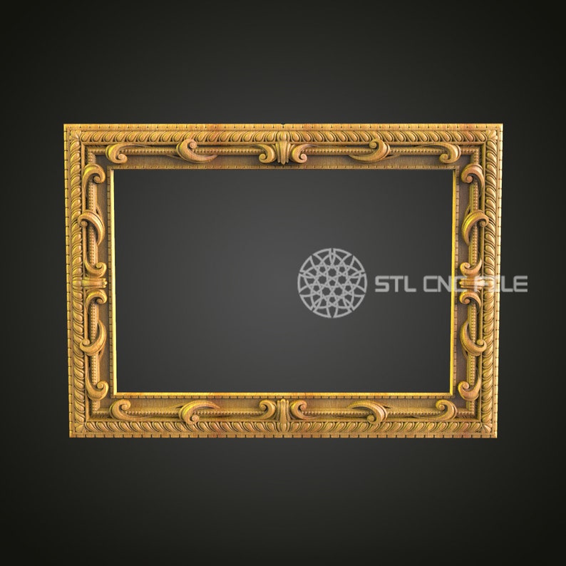 Classic Rope Border Rectangular Frame 3D Model for CNC - Artcam, Aspire ...