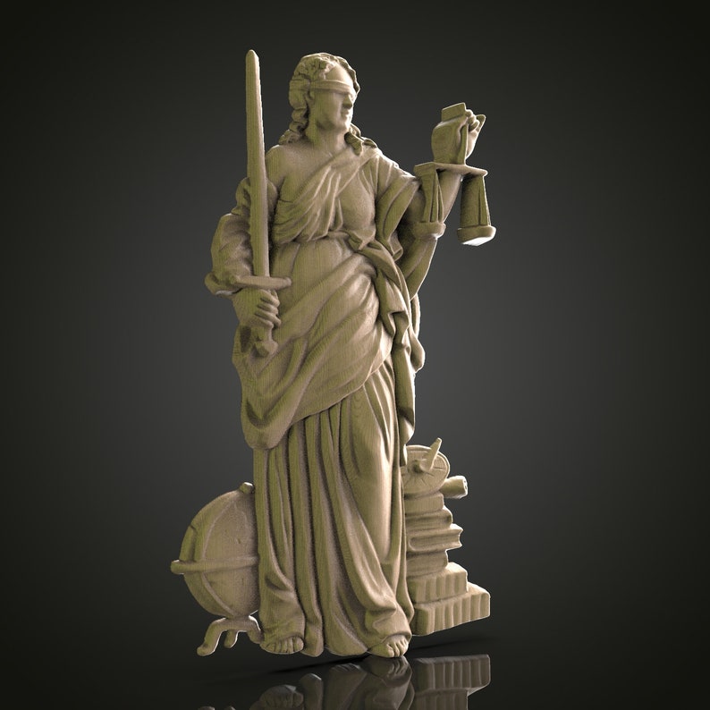 Statue of Justice 3D STL for CNC Carving and 3D Printing, Artcam ...