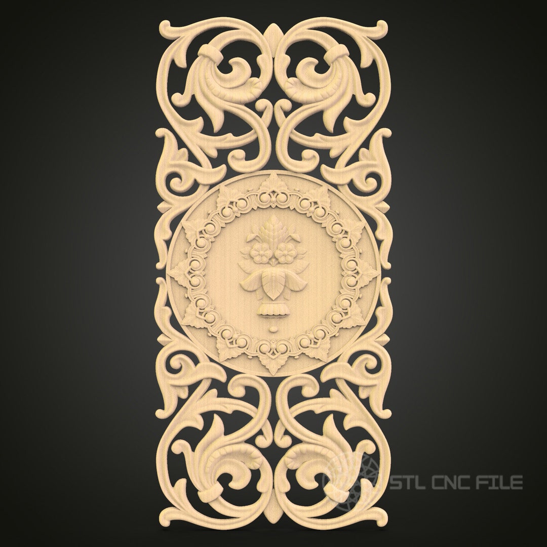 Ornate Medallion & Scrollwork STL File for CNC - Elaborate 3D Wood Carving Design - Etsy