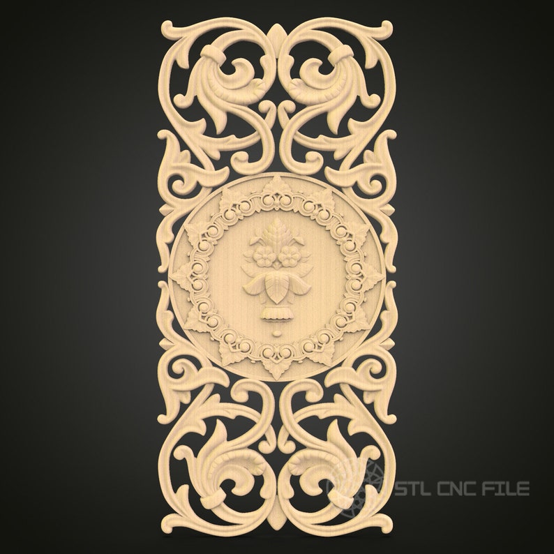 Ornate Medallion & Scrollwork STL File for CNC - Elaborate 3D Wood Carving Design - Etsy