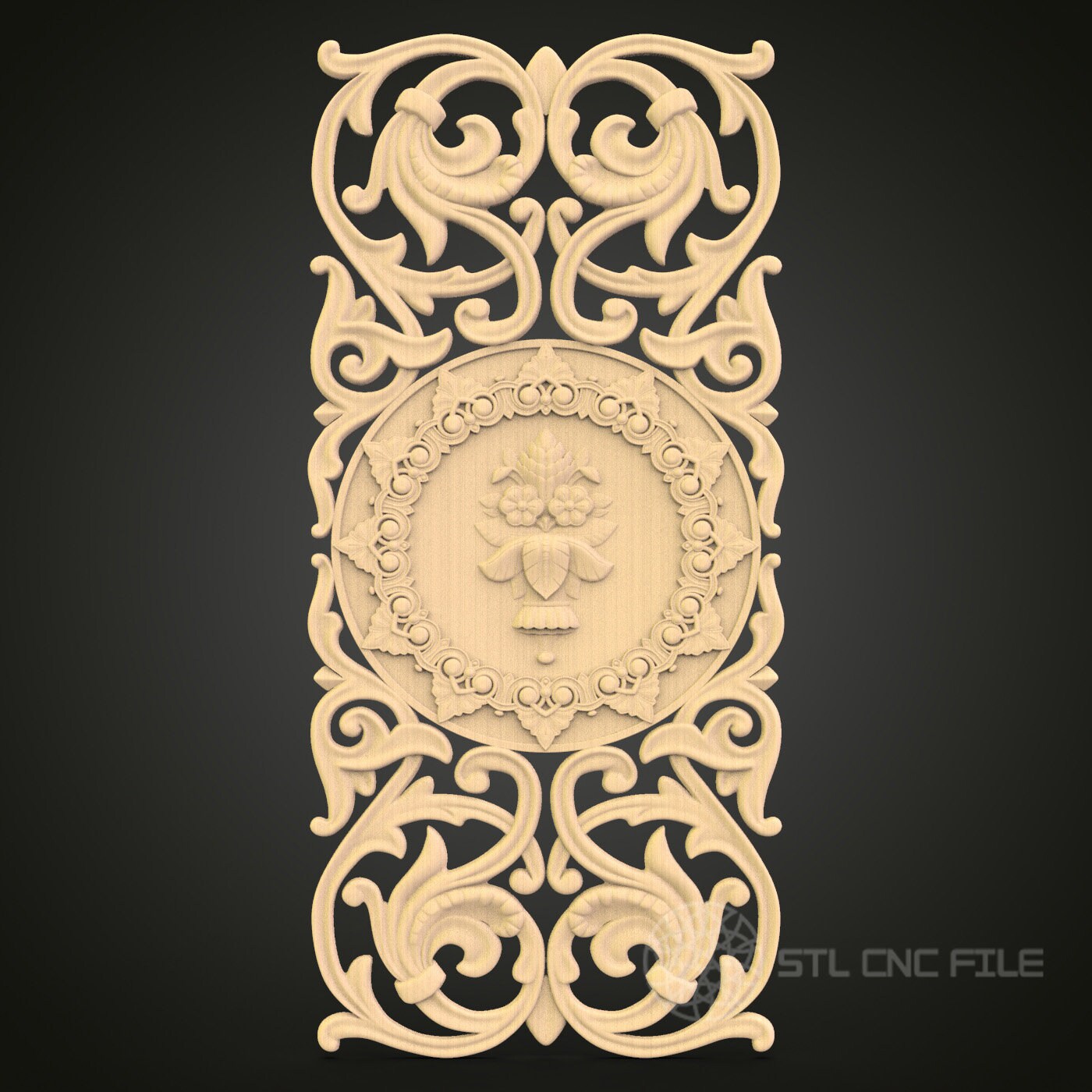 Ornate Medallion & Scrollwork STL File for CNC - Elaborate 3D Wood ...