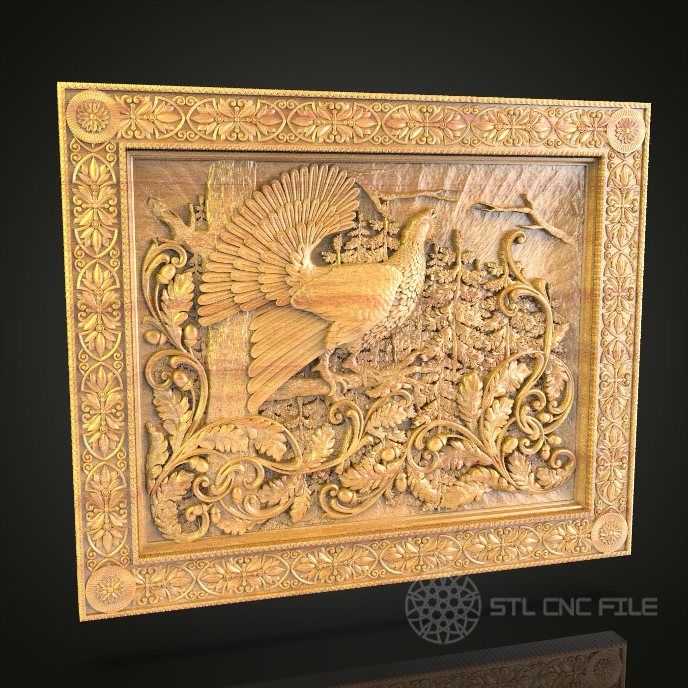 Grand Pheasant 3D Relief STL File for CNC, Ornate Bird Wood Wall Art - Etsy