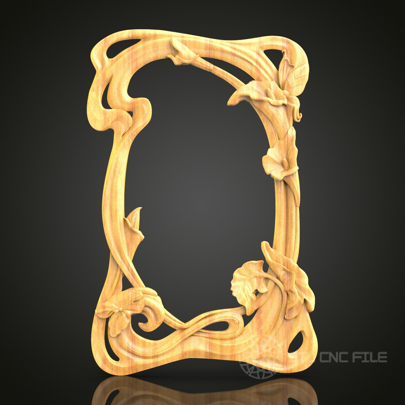 Floral Vine Decorative Frame STL Model for CNC Routers, Artcam Aspire ...
