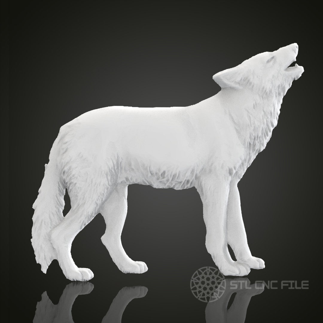 Wolf STL Model for CNC Router Engraver, Artcam, Aspire, CNC Files, Wood ...