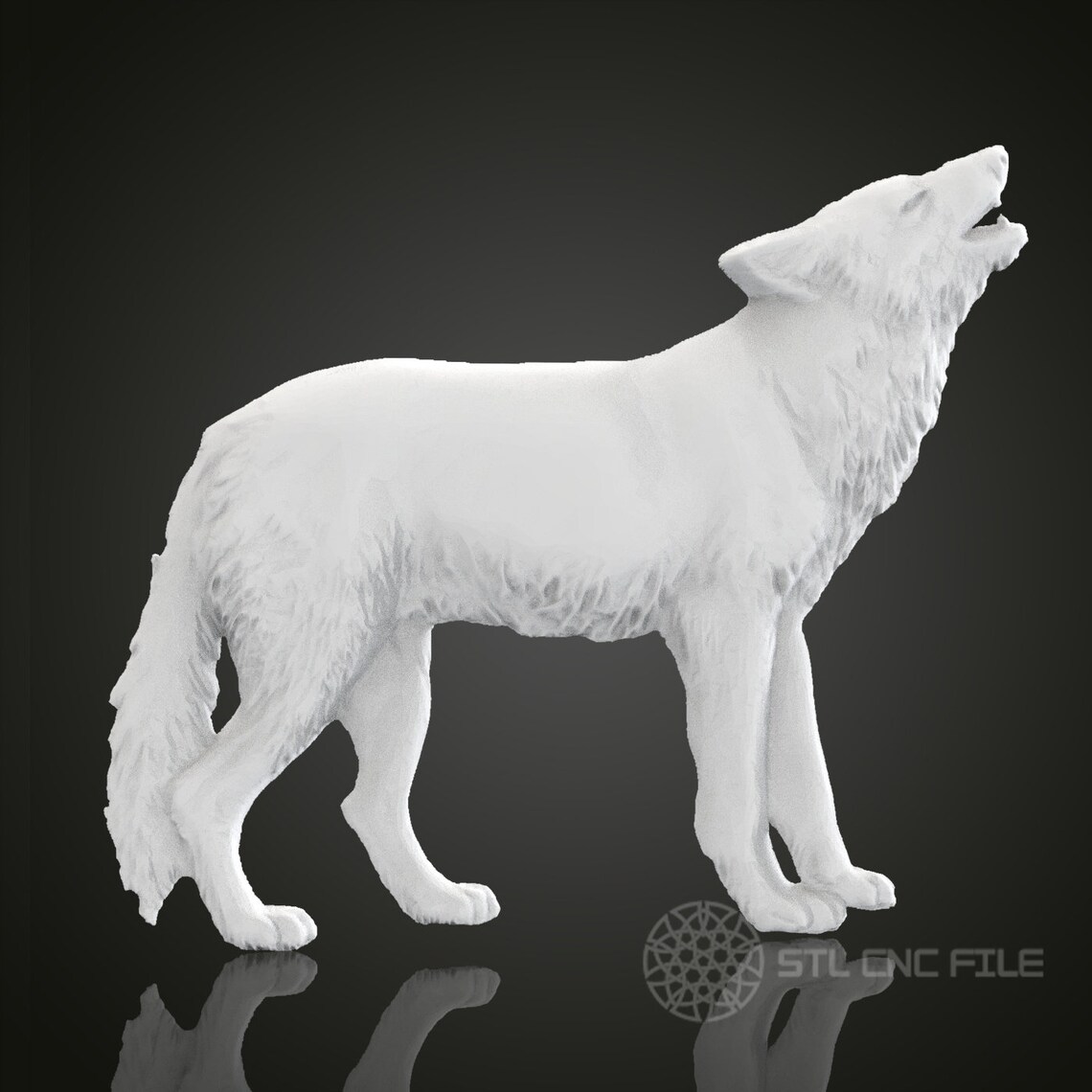 Wolf STL Model for CNC Router Engraver, Artcam, Aspire, CNC Files, Wood ...