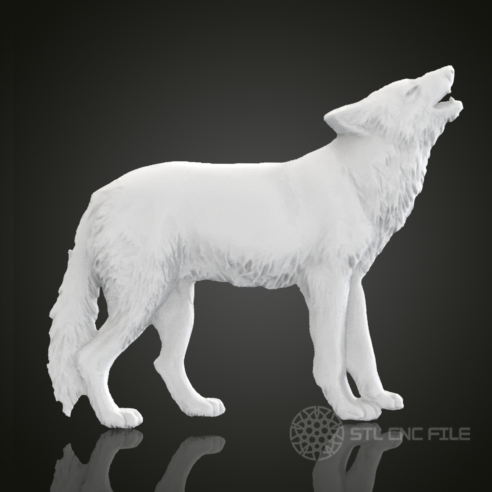 Wolf STL Model for CNC Router Engraver, Artcam, Aspire, CNC Files, Wood ...
