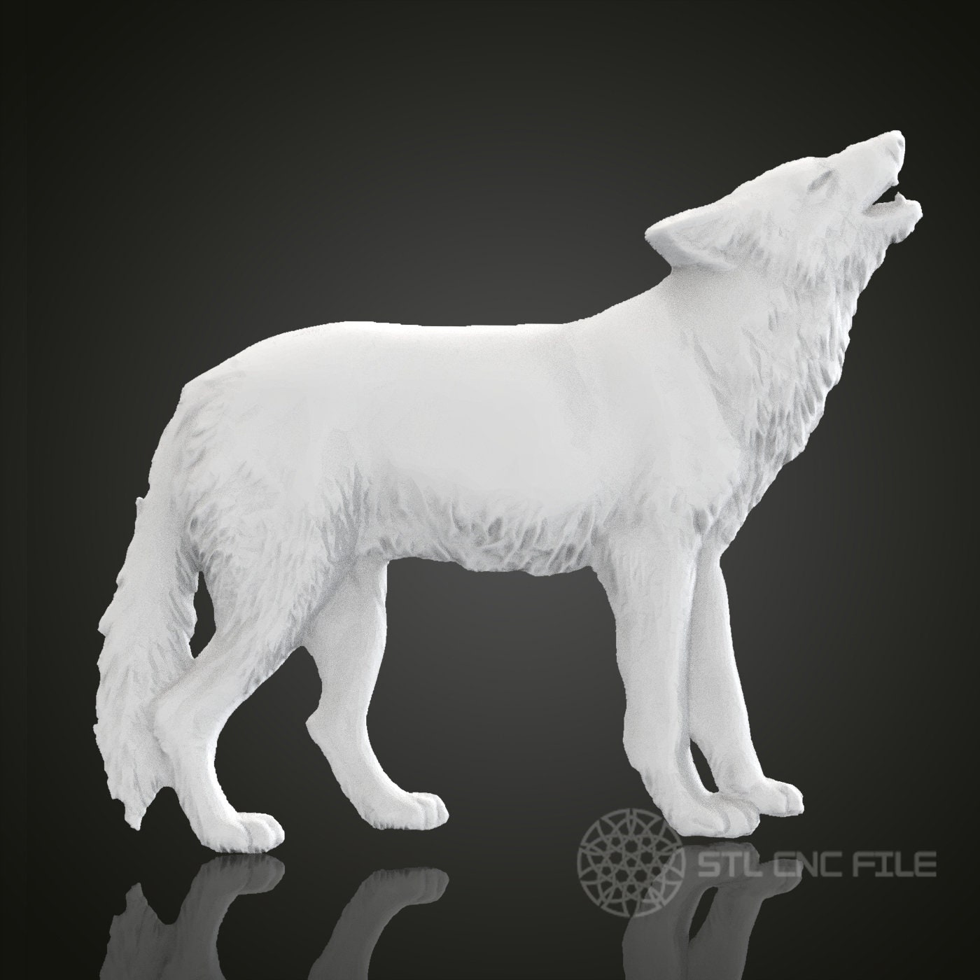 Wolf STL Model for CNC Router Engraver, Artcam, Aspire, CNC Files, Wood ...