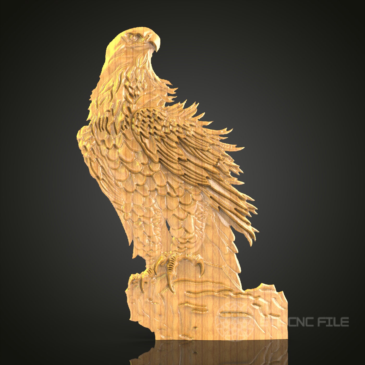 Majestic Eagle 3D STL Model for CNC Carving - Bird Art, Wood Engraving ...