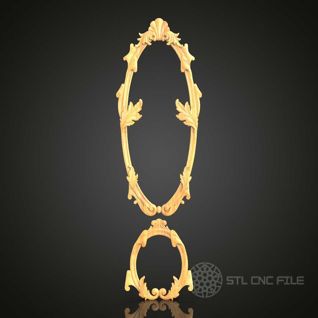 Baroque Style Oval Frame STL Model for CNC Routers, Wood Art Wall Decor ...